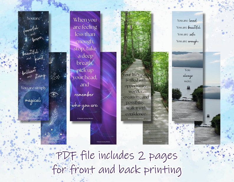 Set of Four Printable Inspirational Bookmarks - Etsy