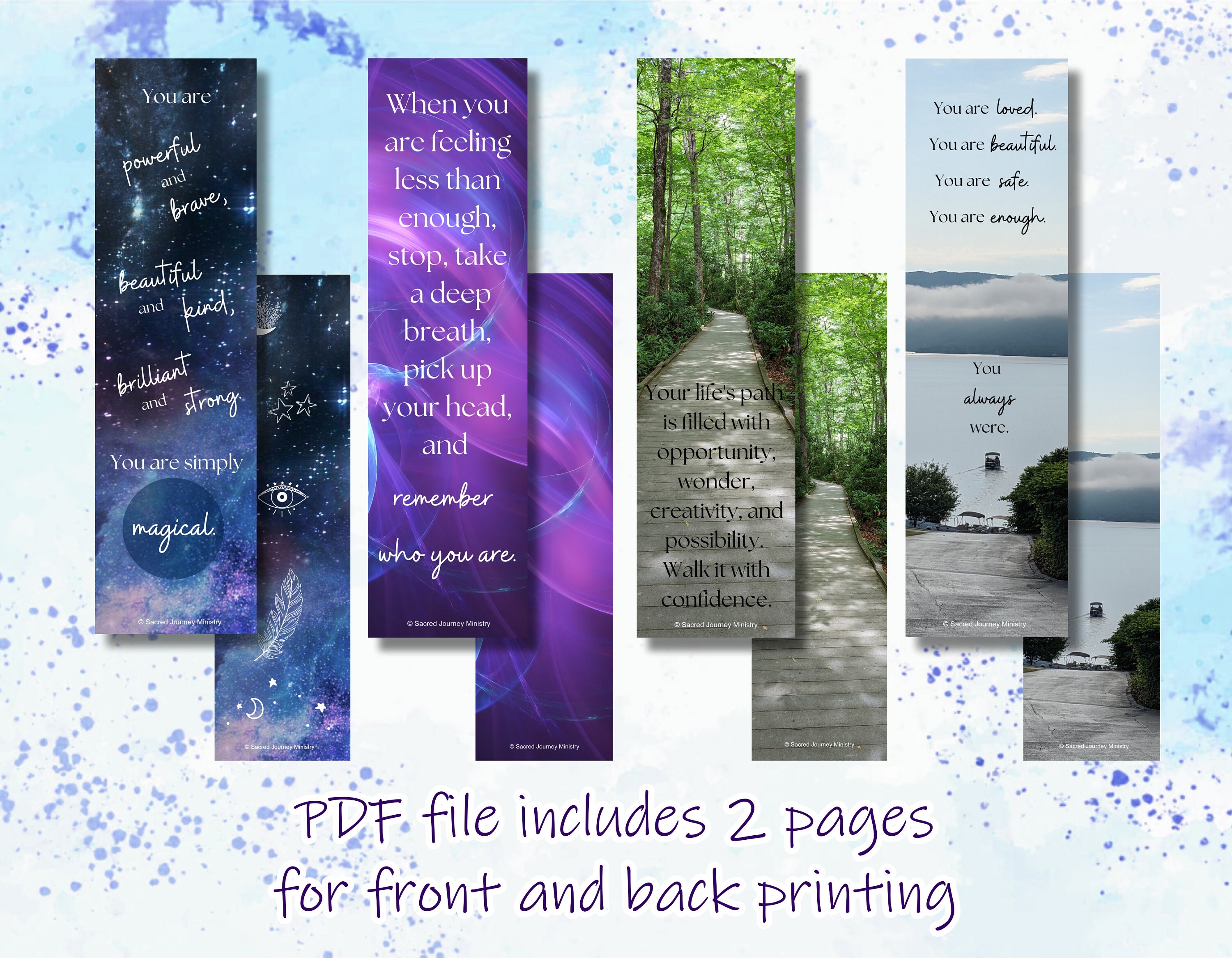 Set of Four Printable Inspirational Bookmarks - Etsy