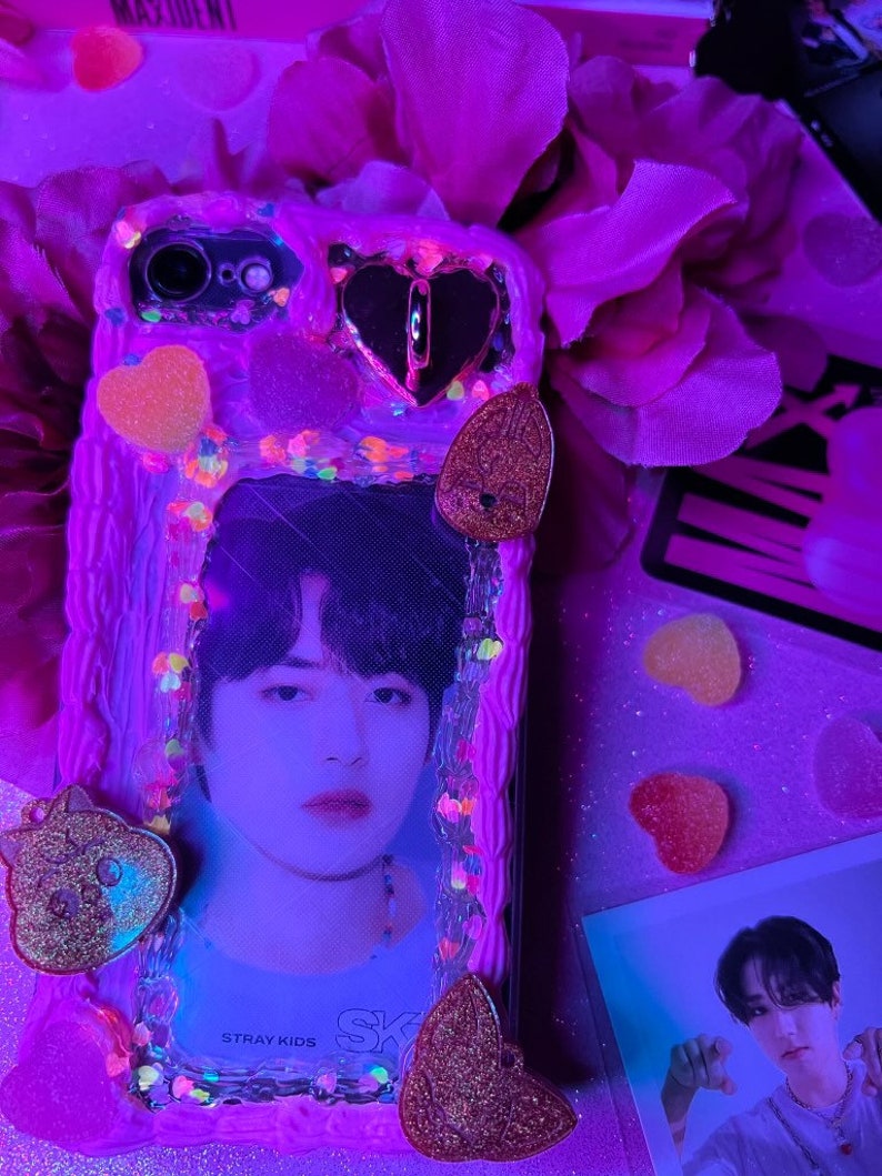 Stray Kids Maxident Pink Heart Photocard Phone Case - Etsy
