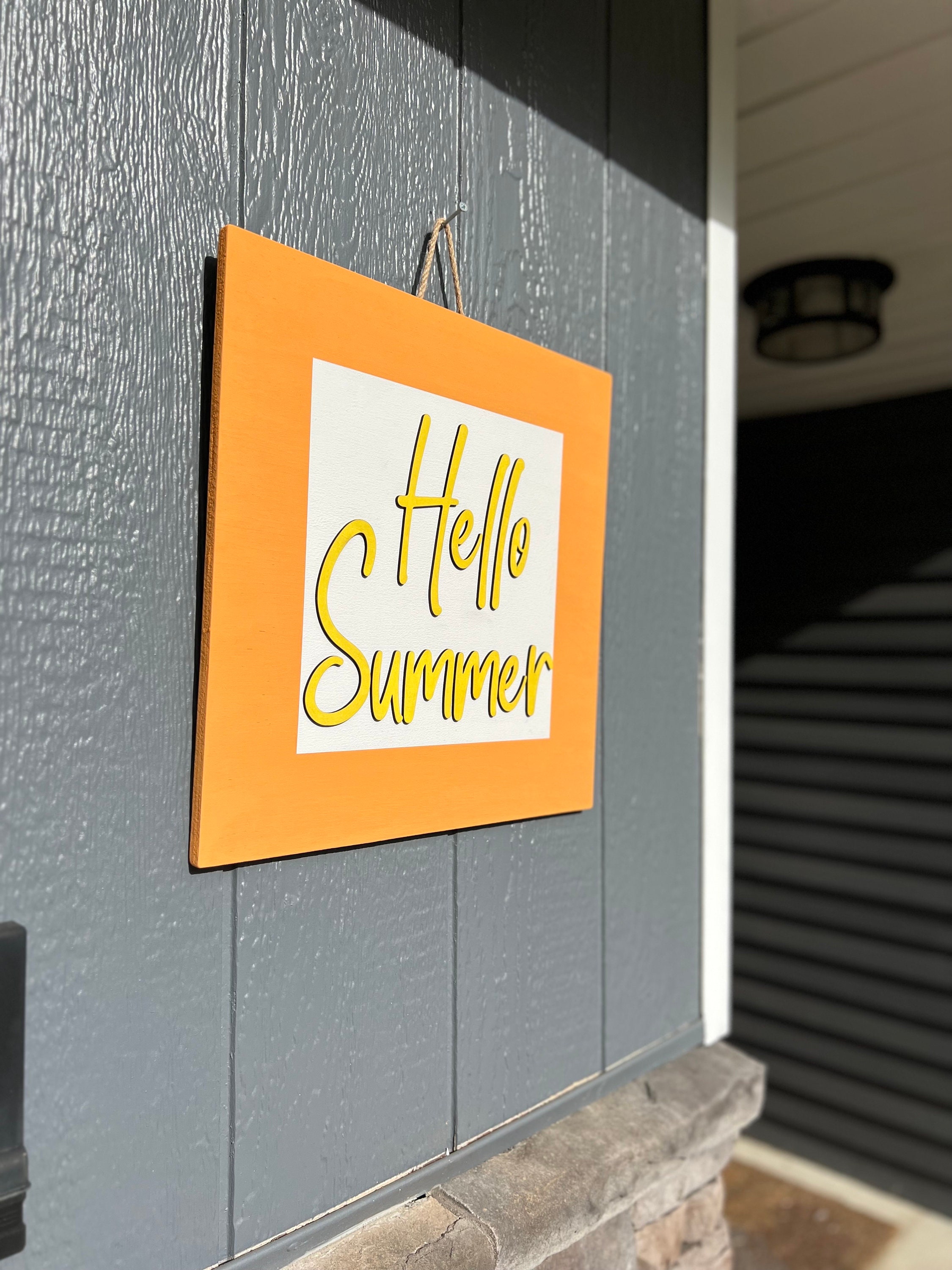 Front Porch Wreath Orange Welcome Sign Front Door Hanger - Etsy