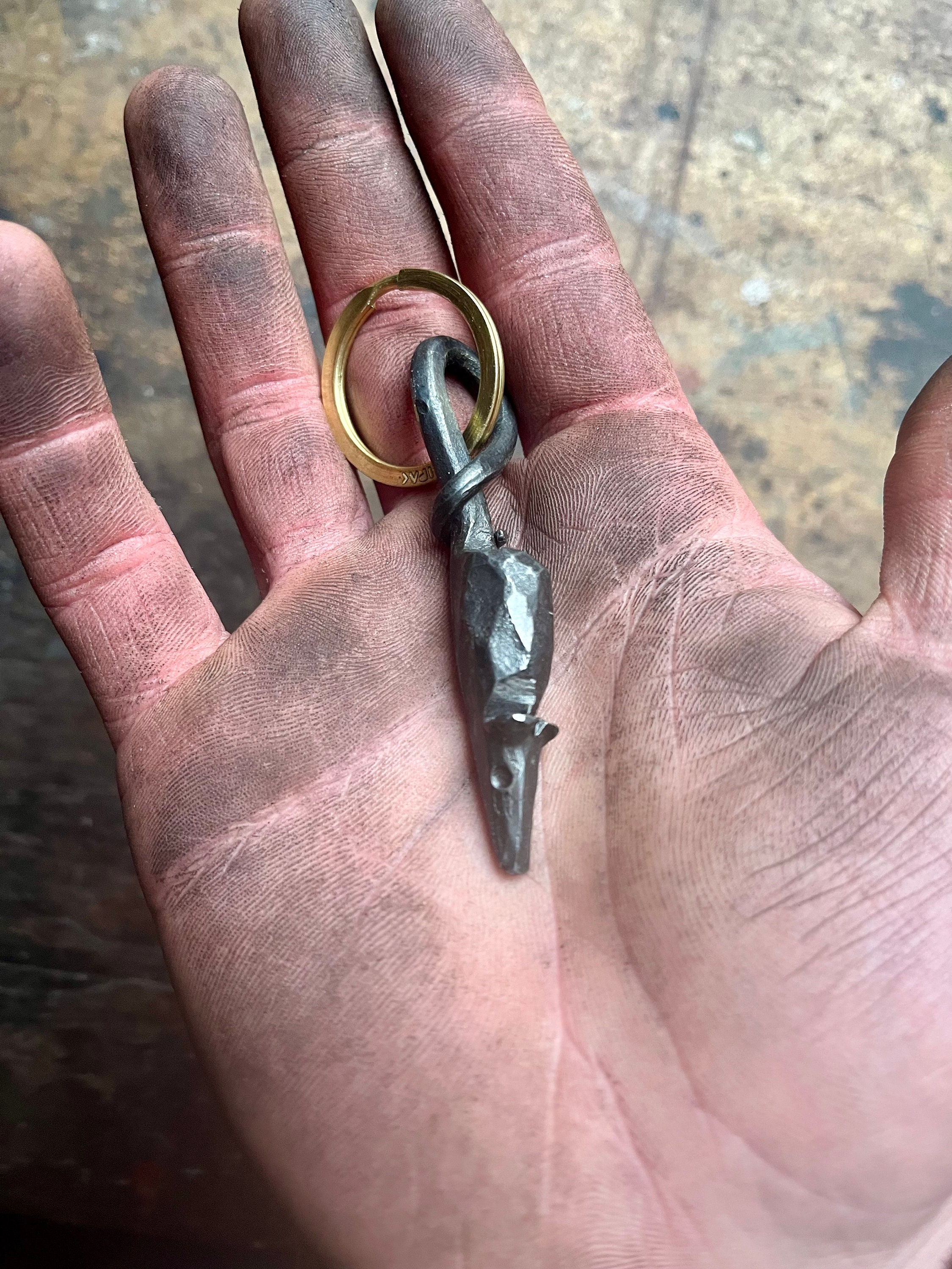 Hand Forged Rat Keychain - Etsy