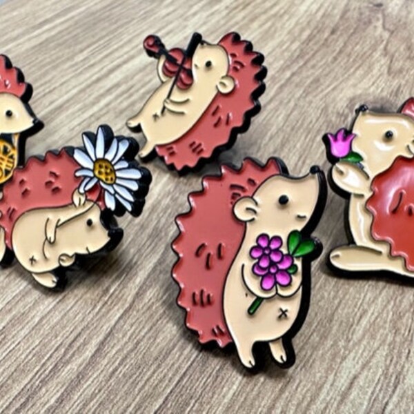 Hedgehog Pin - Etsy