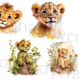 13 Baby Lion Safari Animals Nursery Artwork High Quality Clipart ...