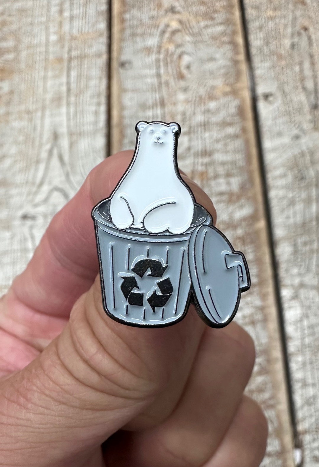 Cute Cat Enamel Brooch Cartoon Polar Bear Funny Button Lapel Pins ...