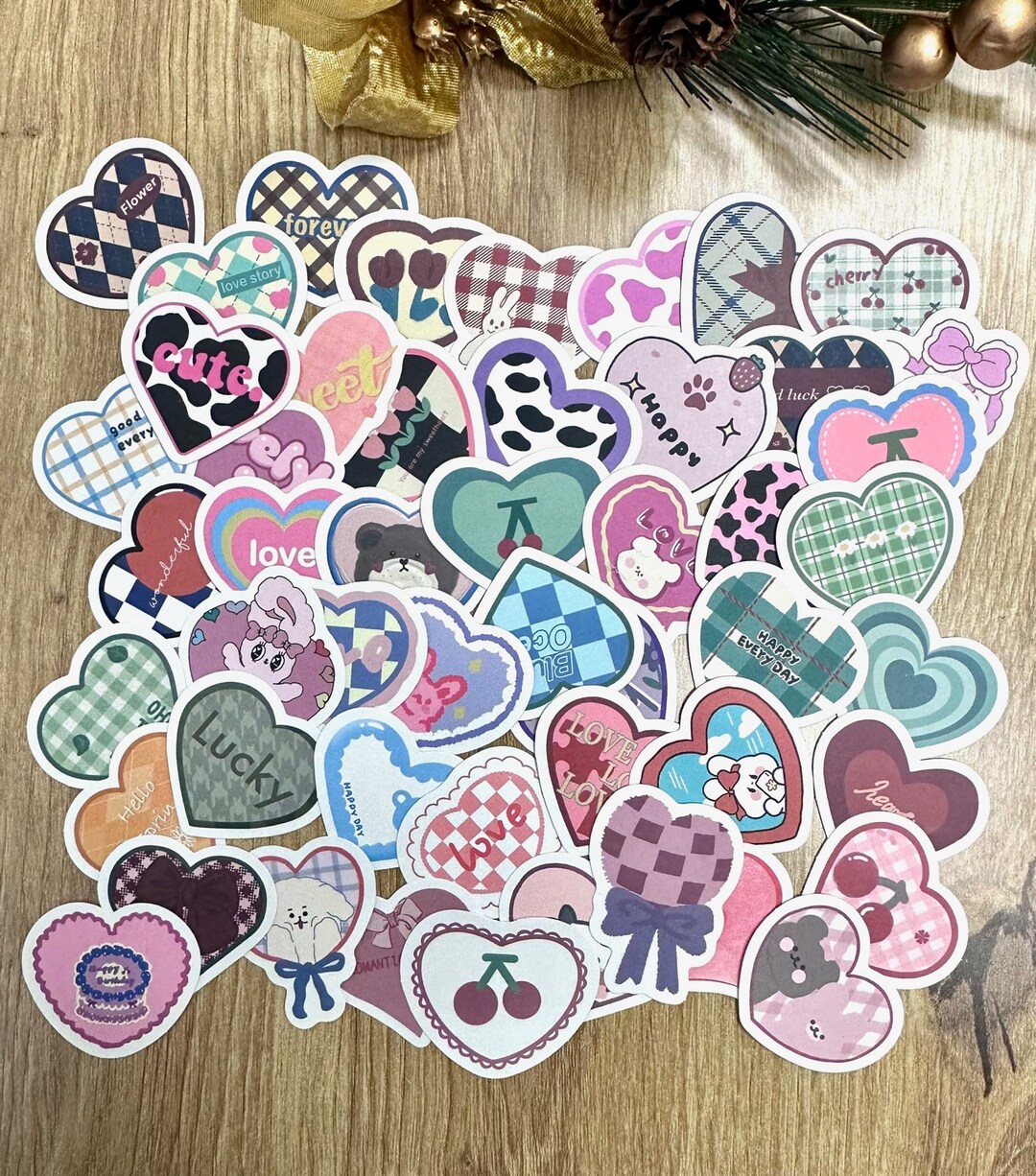 Heart Sticker Rainbow Hearts Sticker Rainbow Color - Etsy