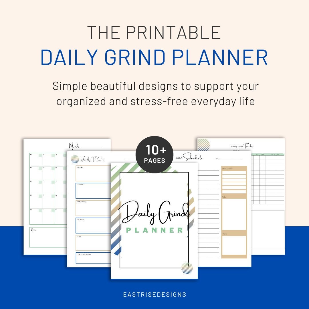 The Daily Grind Planner Printable, Editable - Etsy