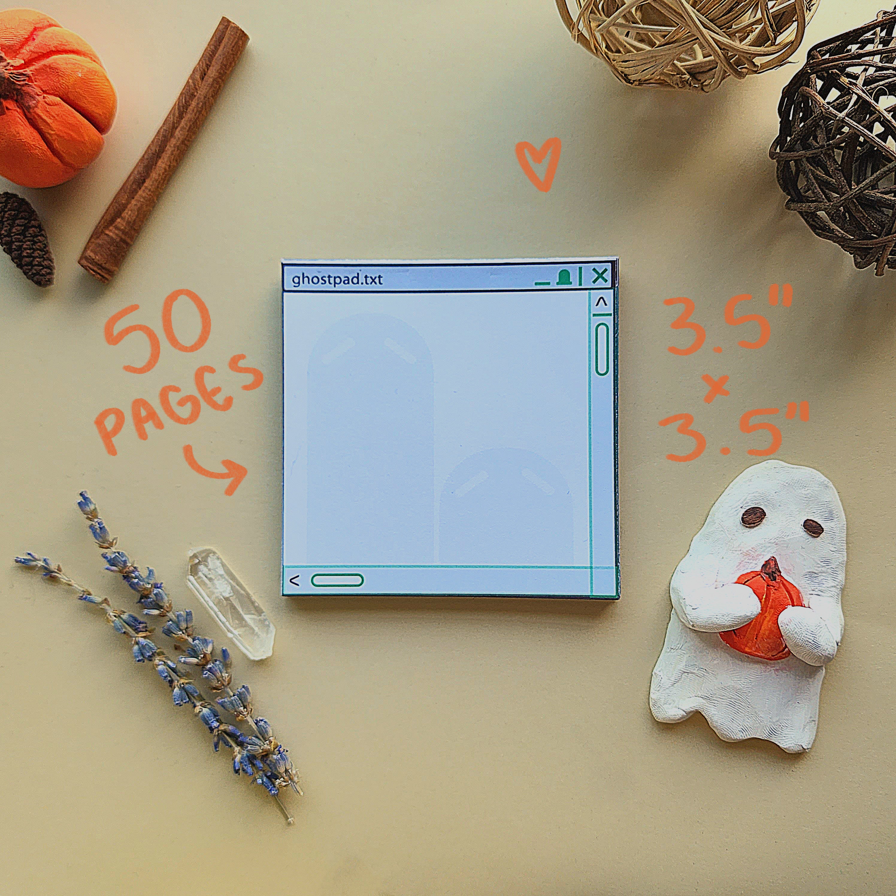 Memo Pad: Spooky Cyber Ghost Notepad , Halloween / Autumn Design 50 ...