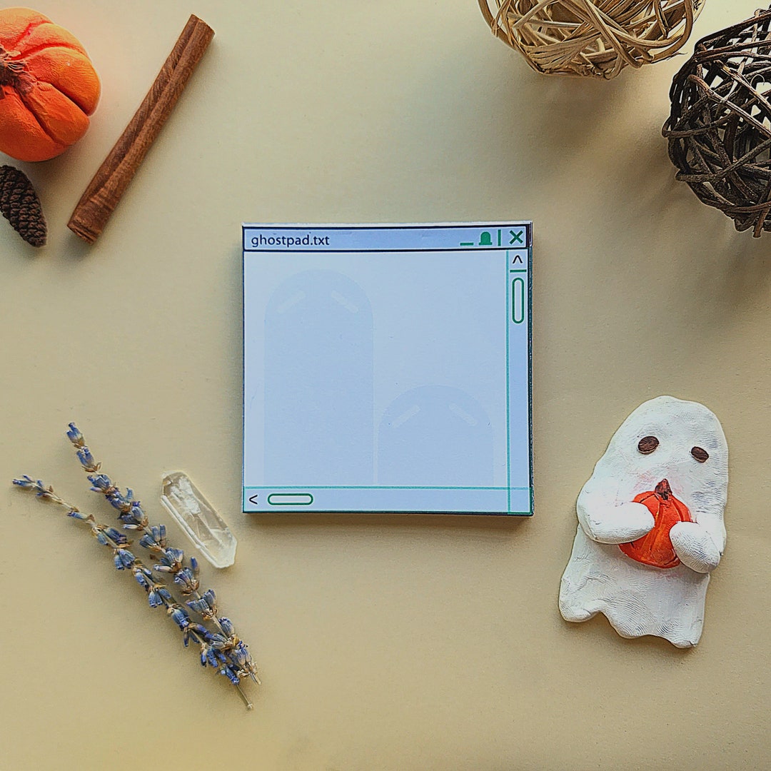 Memo Pad: Spooky Cyber Ghost Notepad , Halloween / Autumn Design 50 ...