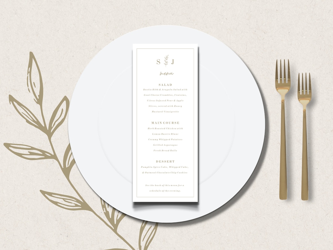 Wedding Menu and Reception Schedule Template, Editable Two-sided ...