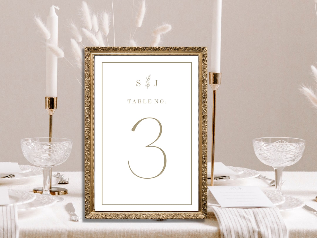 Table Number Template, Editable Wedding Table Numbers, Downloadable ...