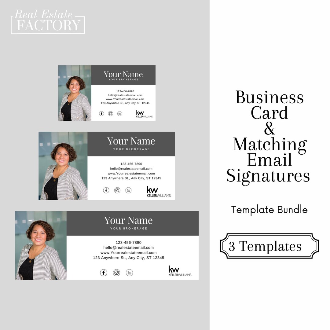 Business Card & Email Signature Real Estate Bundle- INSTANT DOWNLOAD ...