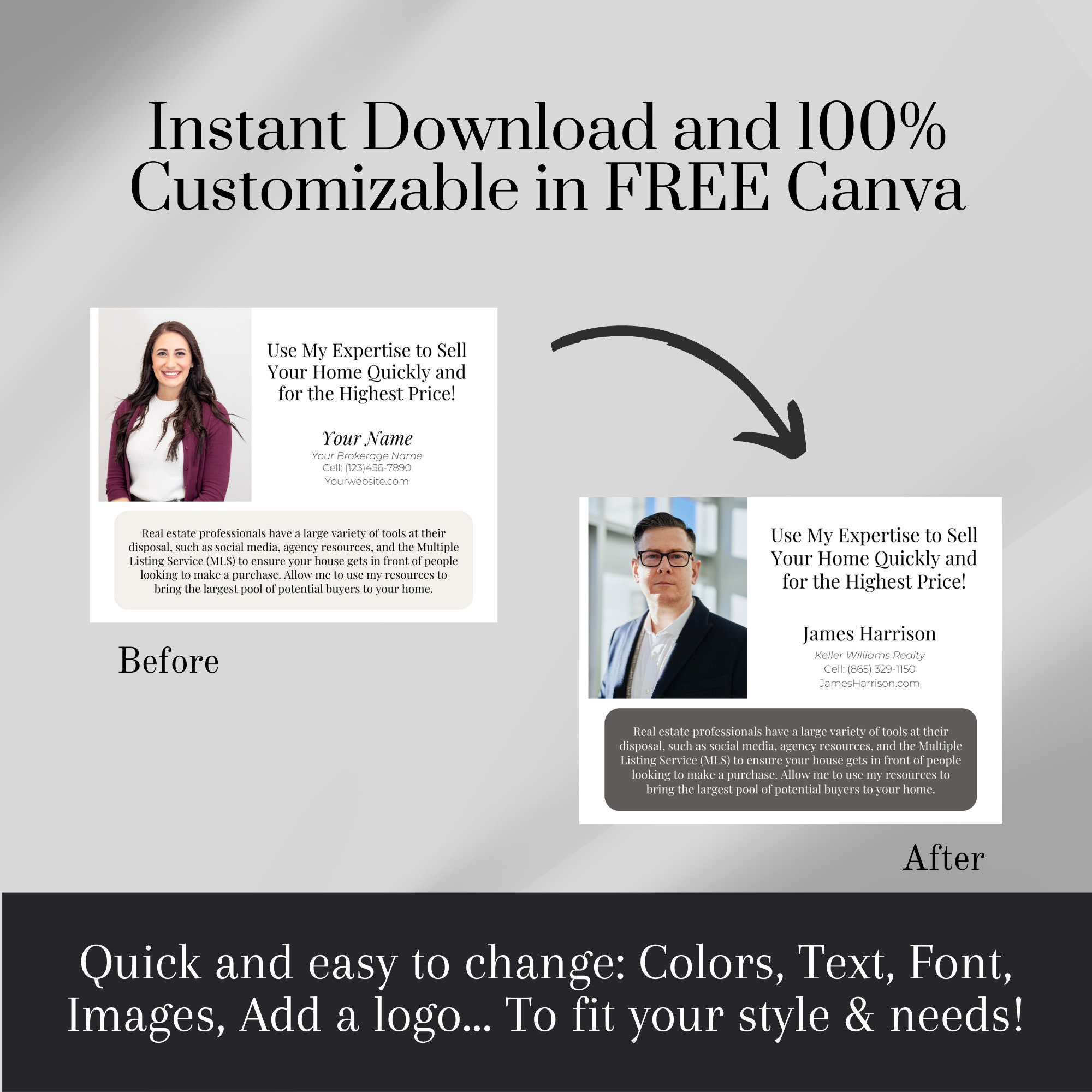 Targeting Sellers Real Estate Postcards INSTANT DOWNLOAD - Etsy