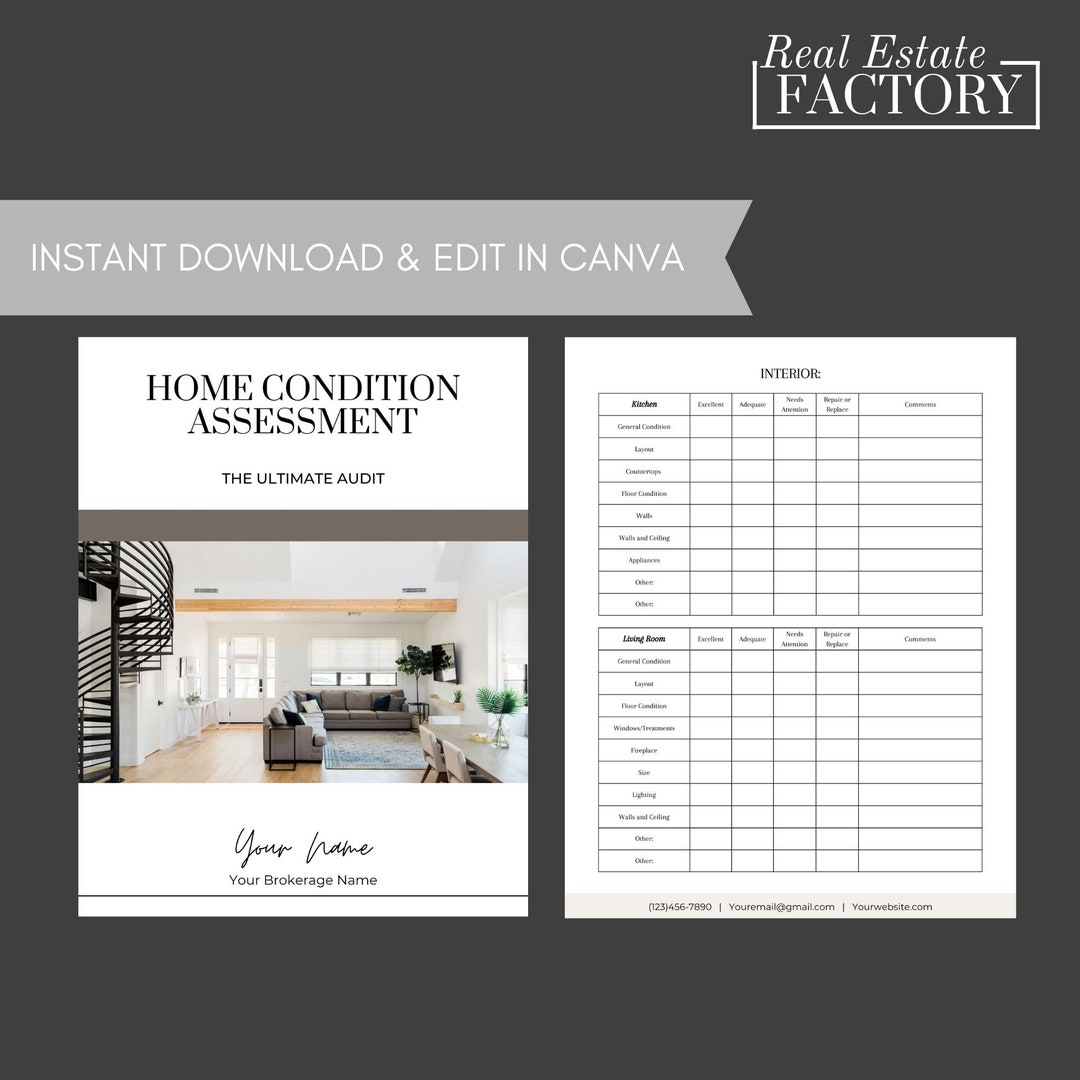 Home Condition Assessment for Real Estate Agents, Buyers and Sellers ...