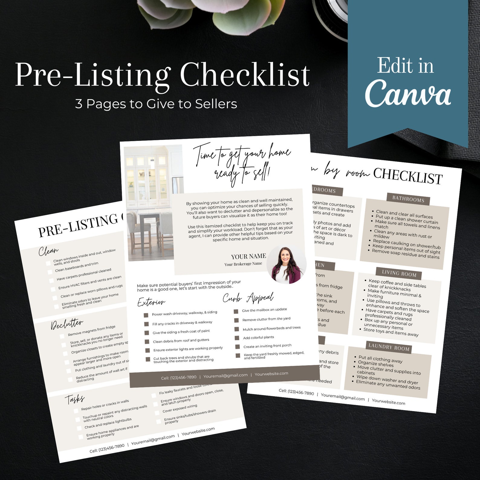 Pre-listing Checklist for Real Estate Agents- INSTANT DOWNLOAD, Edit in ...