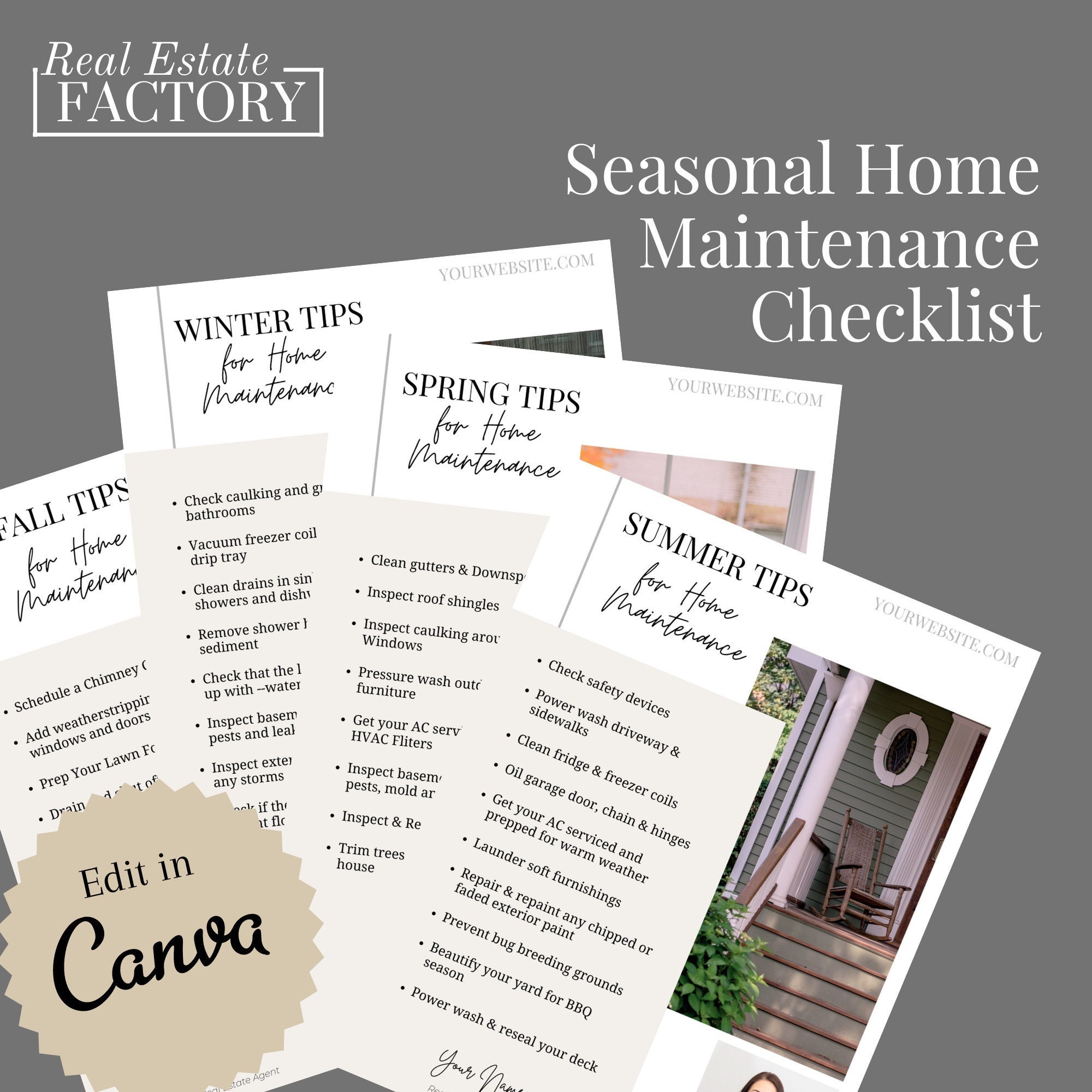 Seasonal Home Maintenance Checklist for Real Estate Agents INSTANT ...