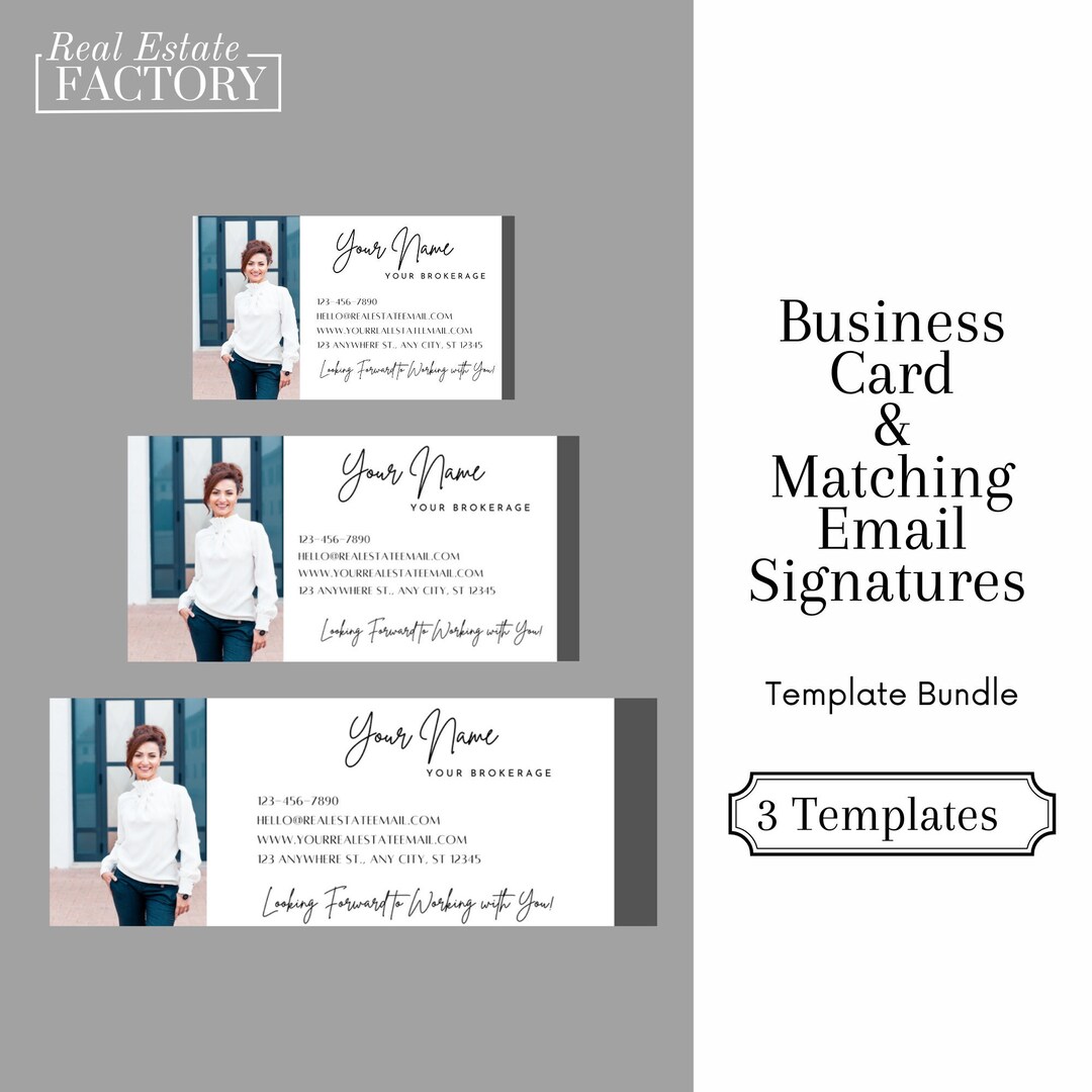 Business Card & Email Signature Real Estate Bundle- INSTANT DOWNLOAD ...