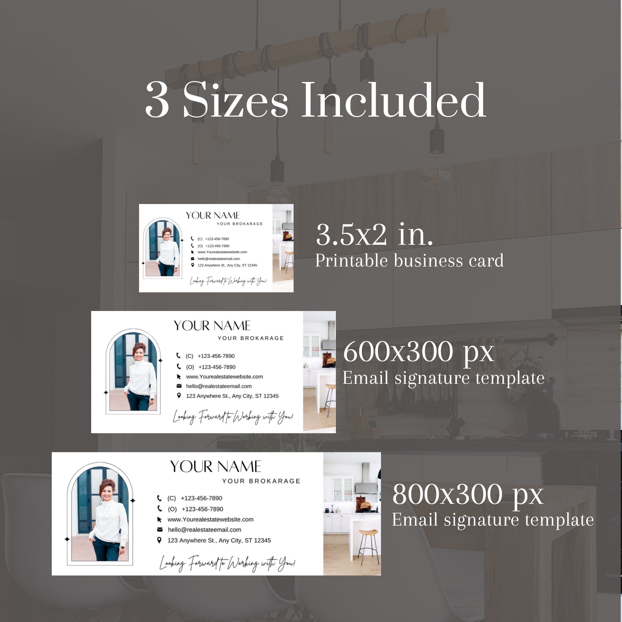 Business Card & Email Signature Real Estate Bundle INSTANT DOWNLOAD ...