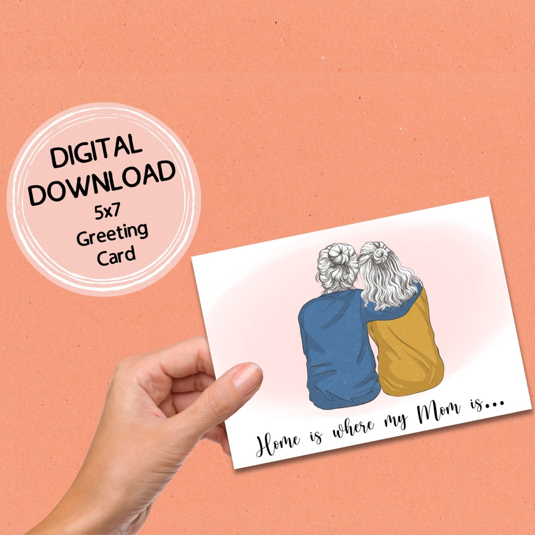 Printable Mothers Day Card, Happy Mothers Day, Home is Where Mom is ...