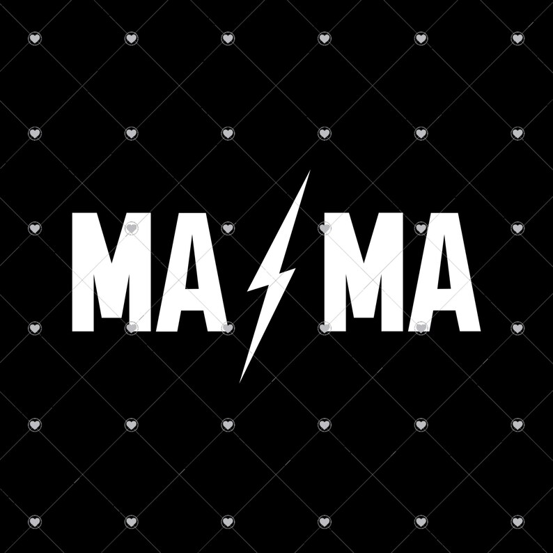 Mama Lightning Bolt PNG, Cute Mama PNG, Black and White - Etsy Hong Kong