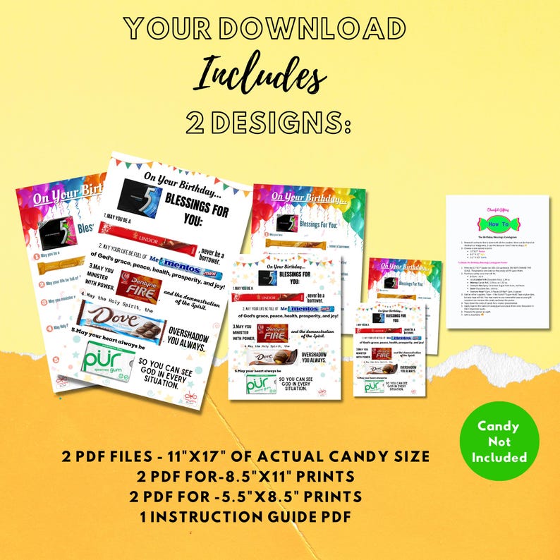 Printable Birthday Candy Gram Birthday Card for Christians Candy Bar ...
