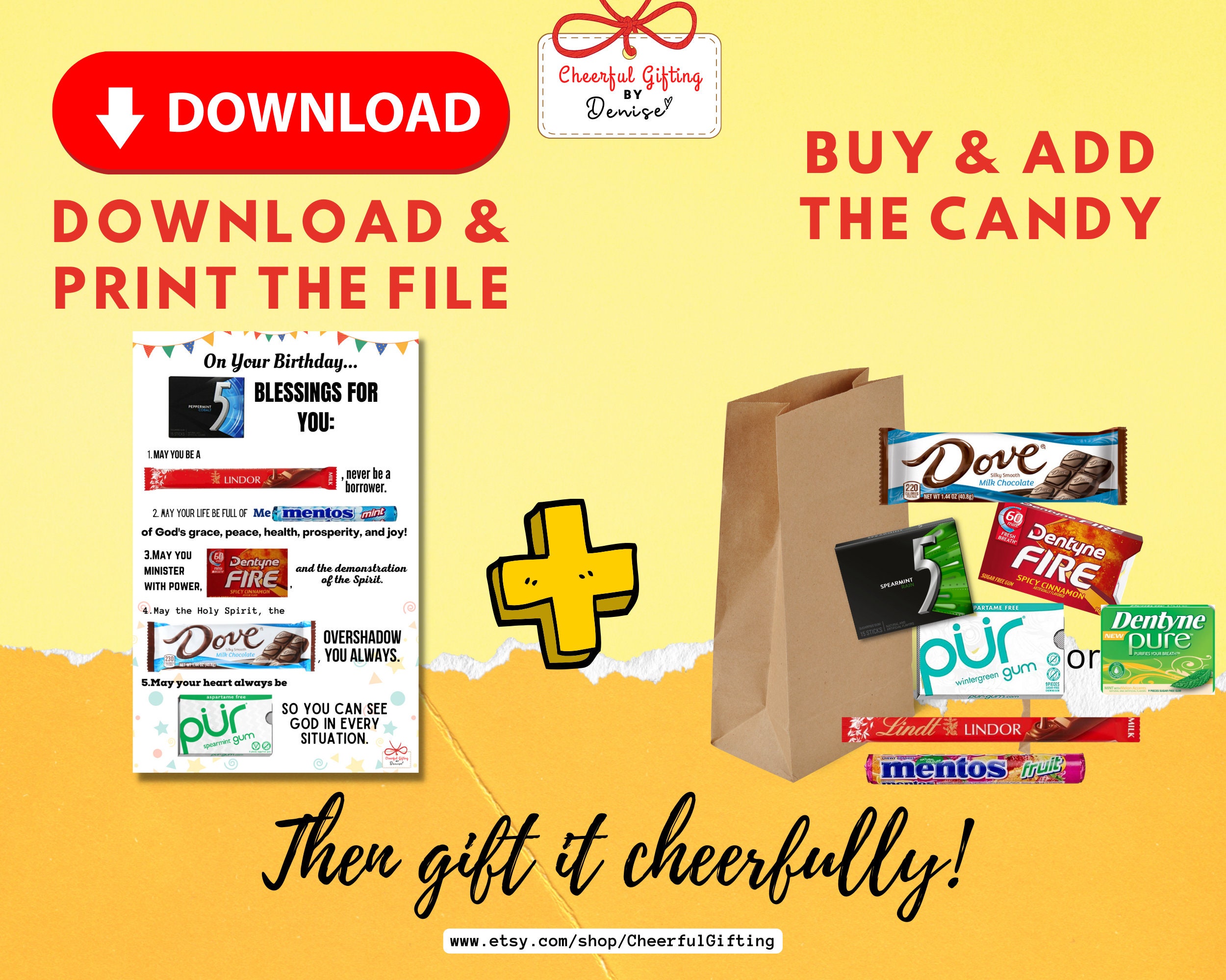 Printable Birthday Candygram Poster| Birthday Candy Bar Poster ...