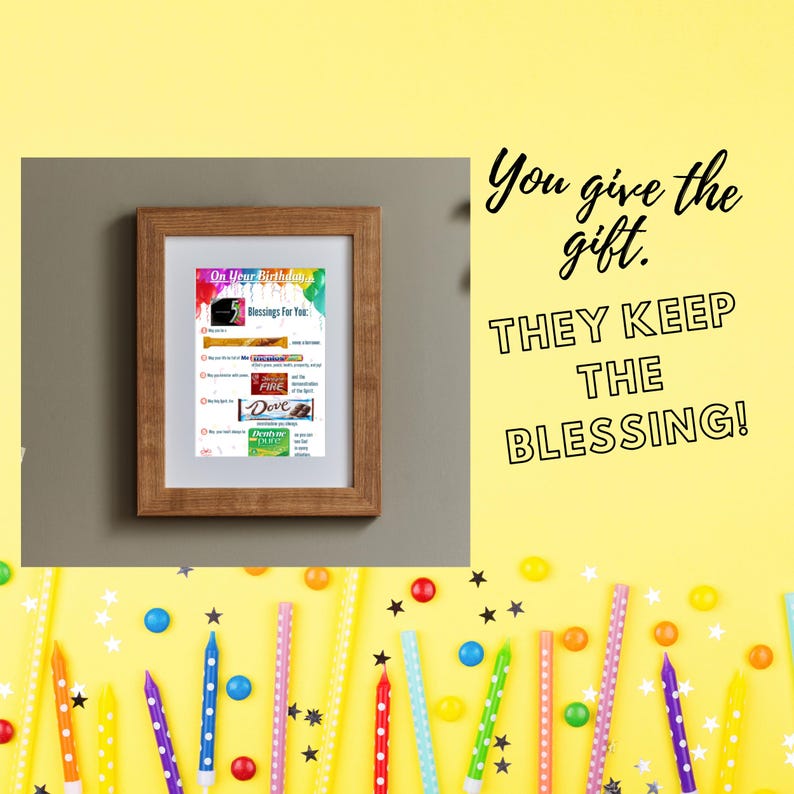 Printable Birthday Candy Gram Birthday Card for Christians Candy Bar ...