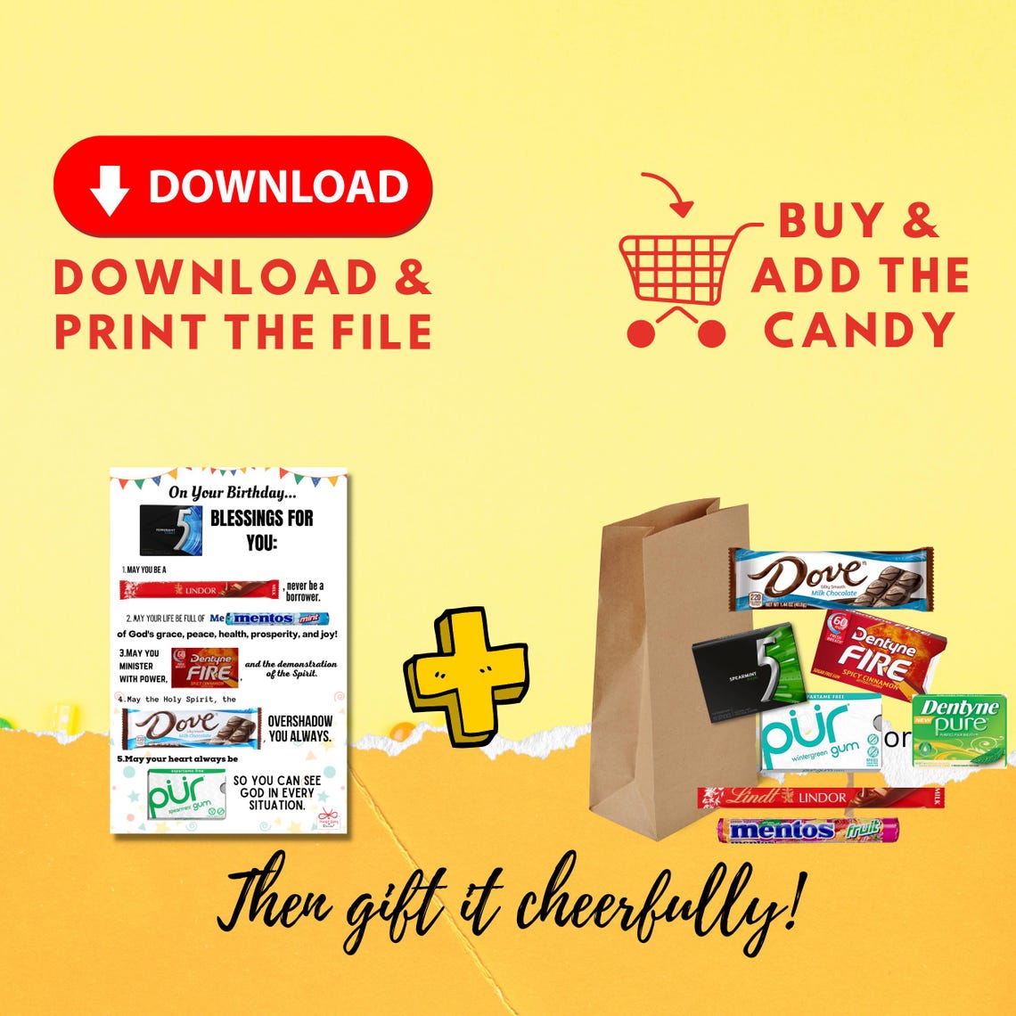 Printable Birthday Candy Gram Birthday Card for Christians Candy Bar ...