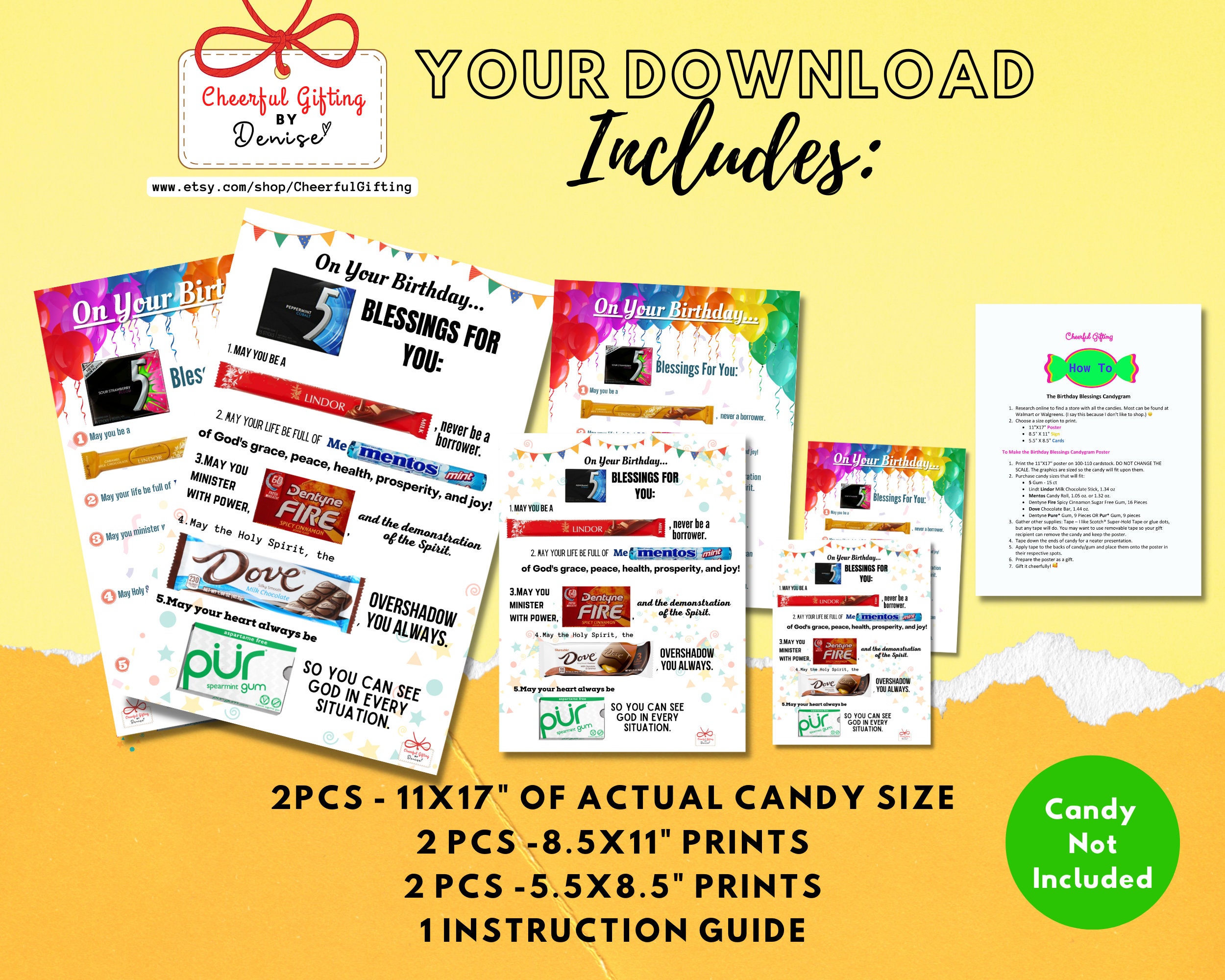 Printable Birthday Candygram Poster| Birthday Candy Bar Poster ...