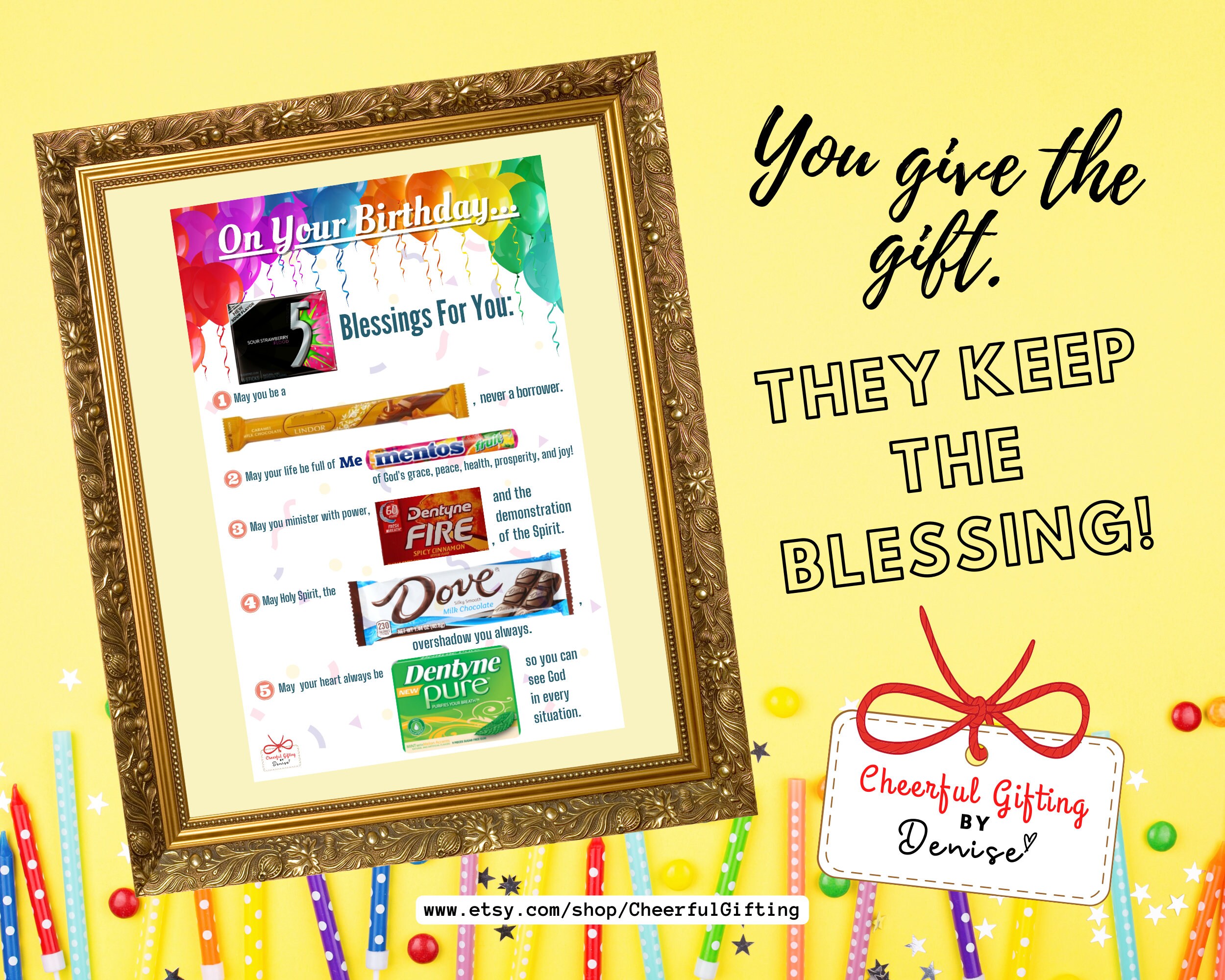 Printable Birthday Candygram Poster| Birthday Candy Bar Poster ...