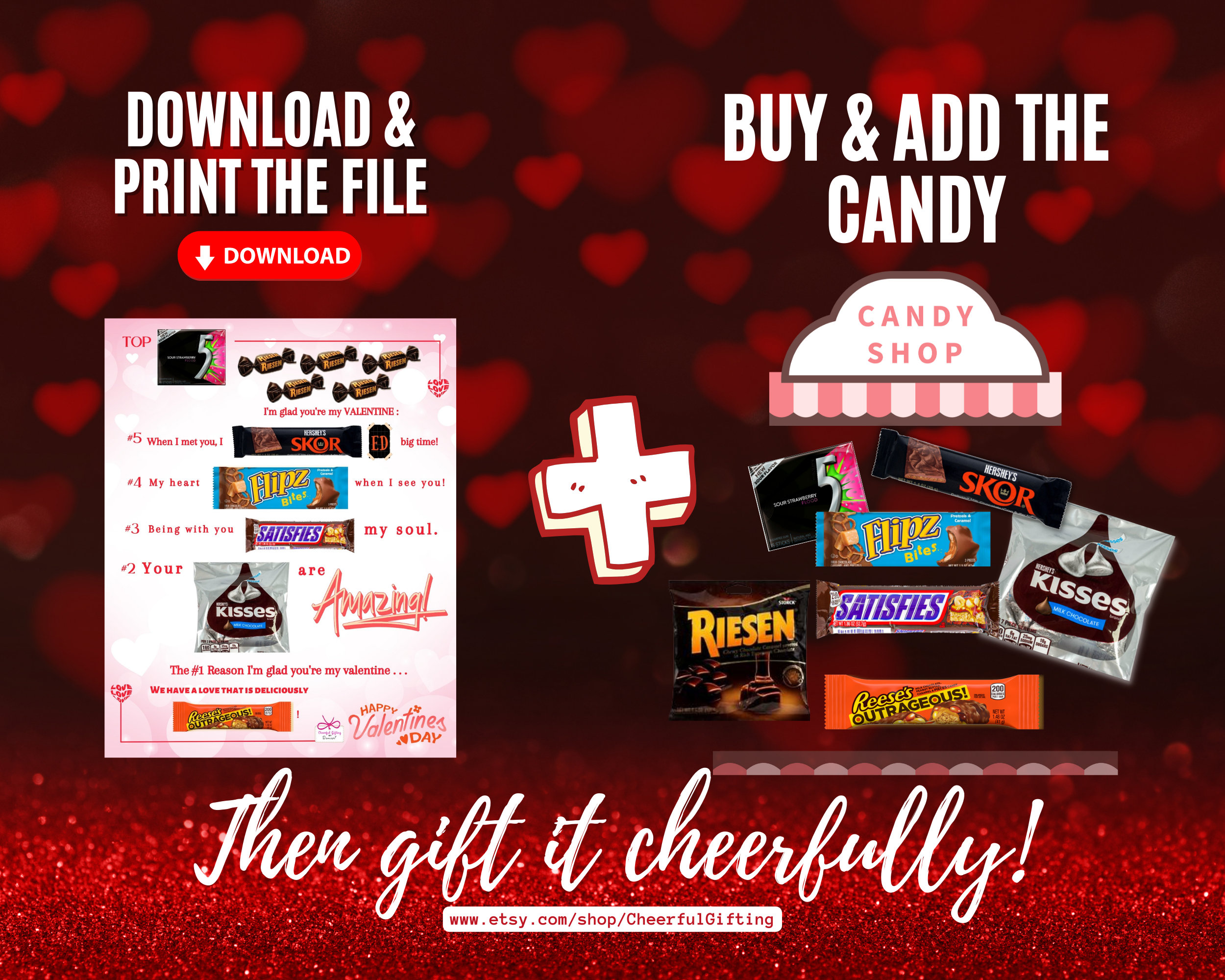 Valentine Candy Gram Printable Valentine Candy Bar Poster Candygram ...