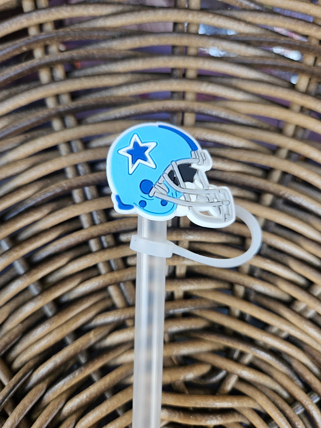 Football Helmet Straw Topper - Etsy