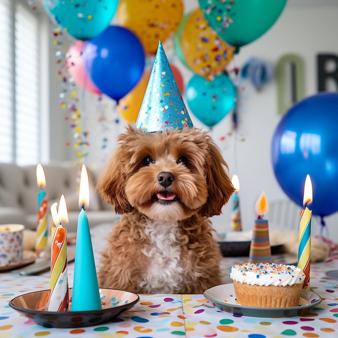 Birthday Cavapoo Digital Print - Etsy UK