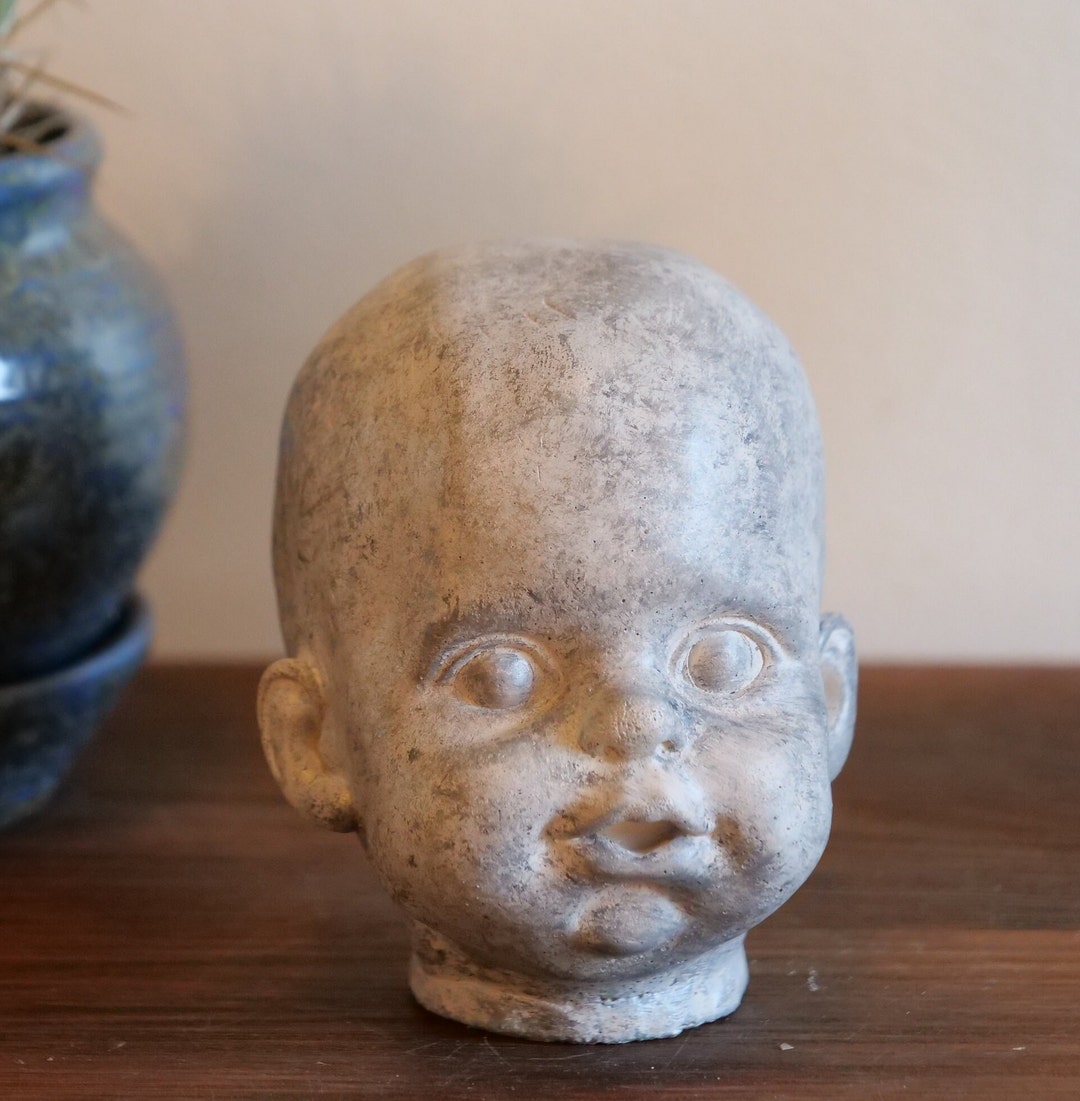 Creepy Baby Head Concrete Statue Homemade Garden Lawn Ornament for ...
