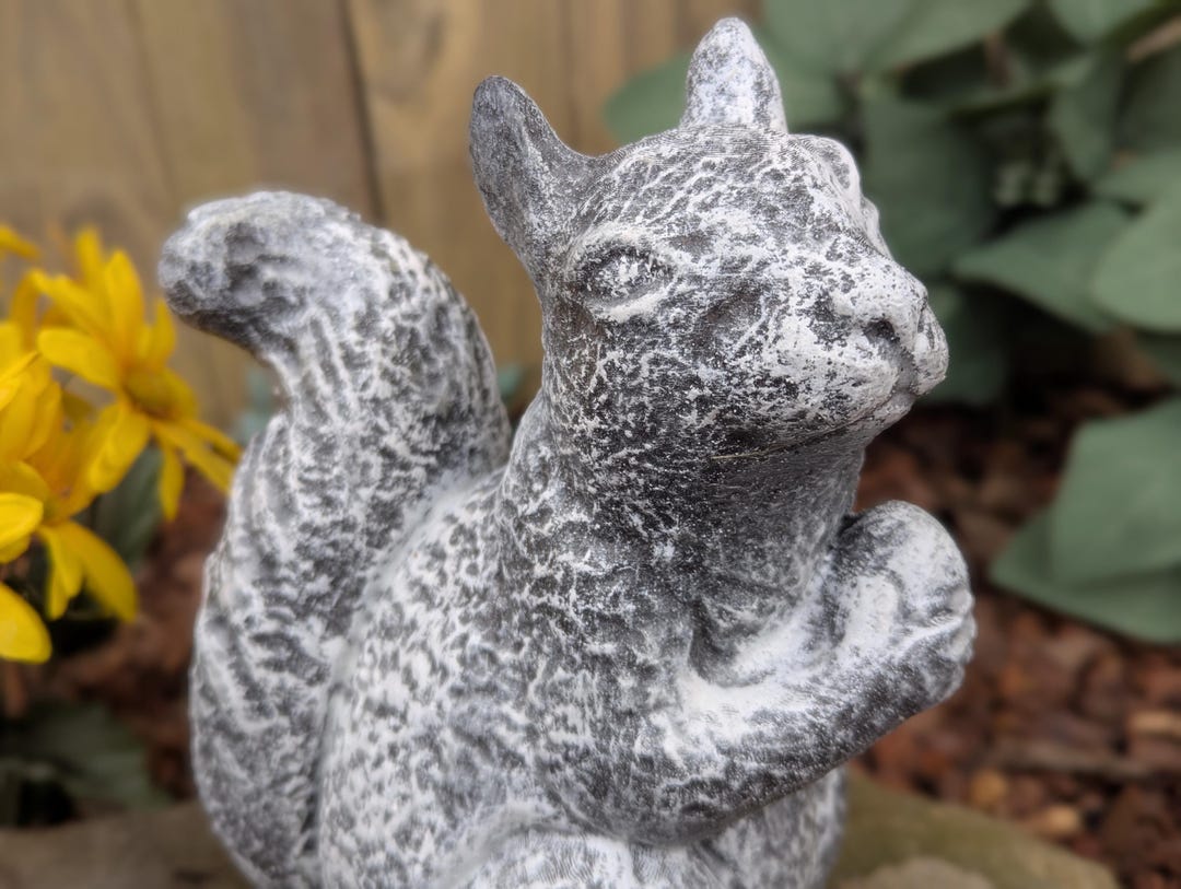 Cement Garden Squirrel Statue - Animal Yard Art - Woodland Animal - Etsy