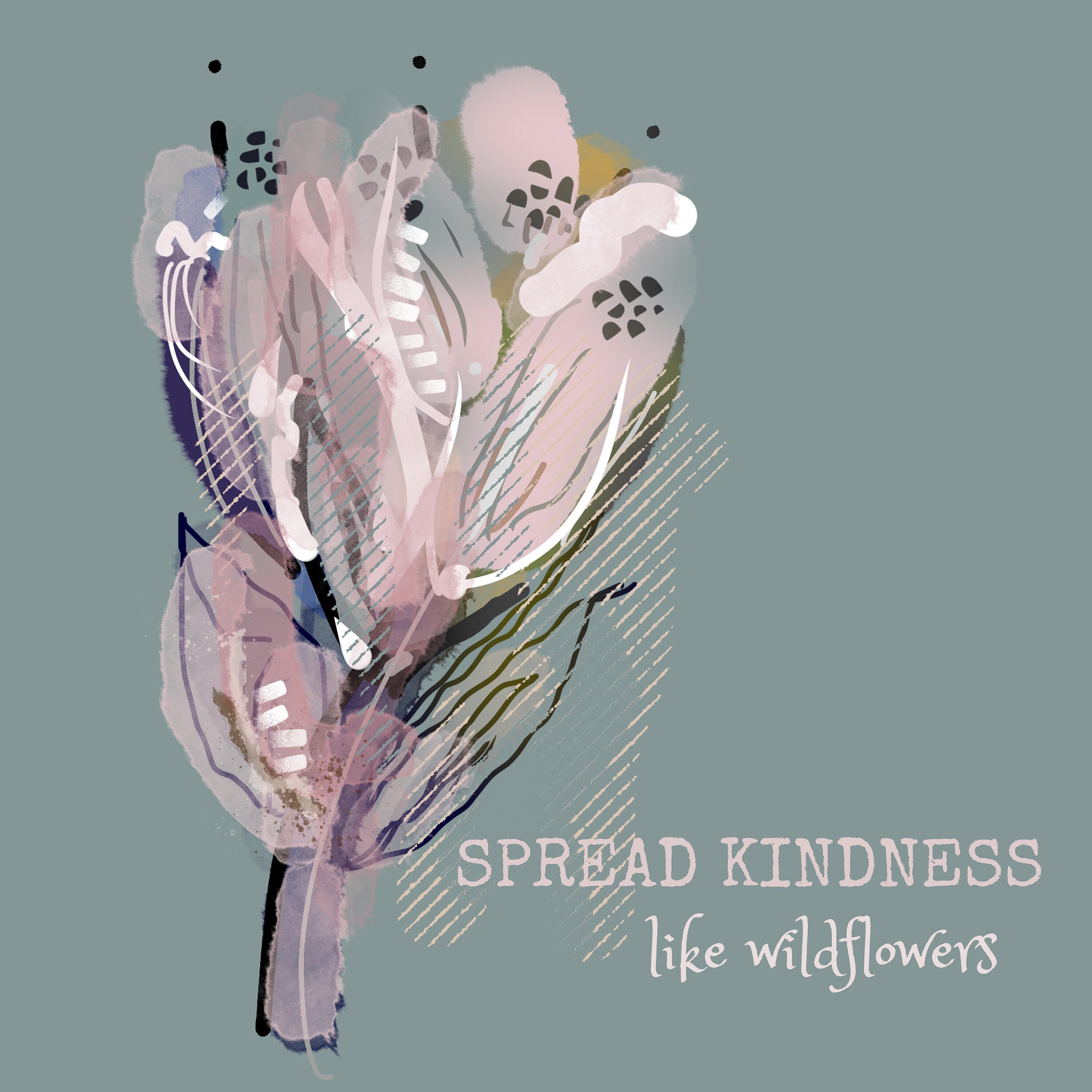 Spread Kindness Like Wildflowers Quote, Flower Quote, Bohemian Wall ...