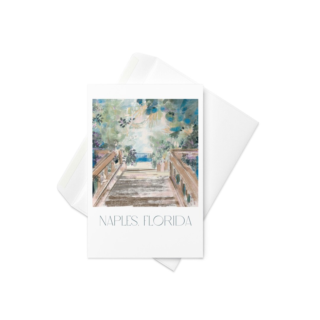Naples, Florida Beach Access, Greeting Card, Florida Tropical Blank ...
