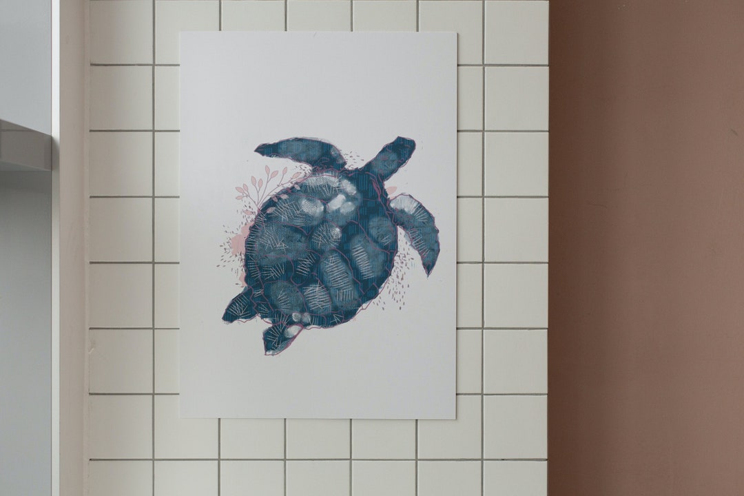 Bohemian Sea Turtle Wall Art Print Turtle Poster Marine - Etsy