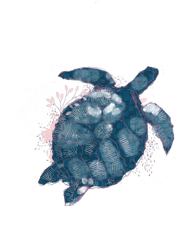 Bohemian Sea Turtle Wall Art Print Turtle Poster Marine - Etsy