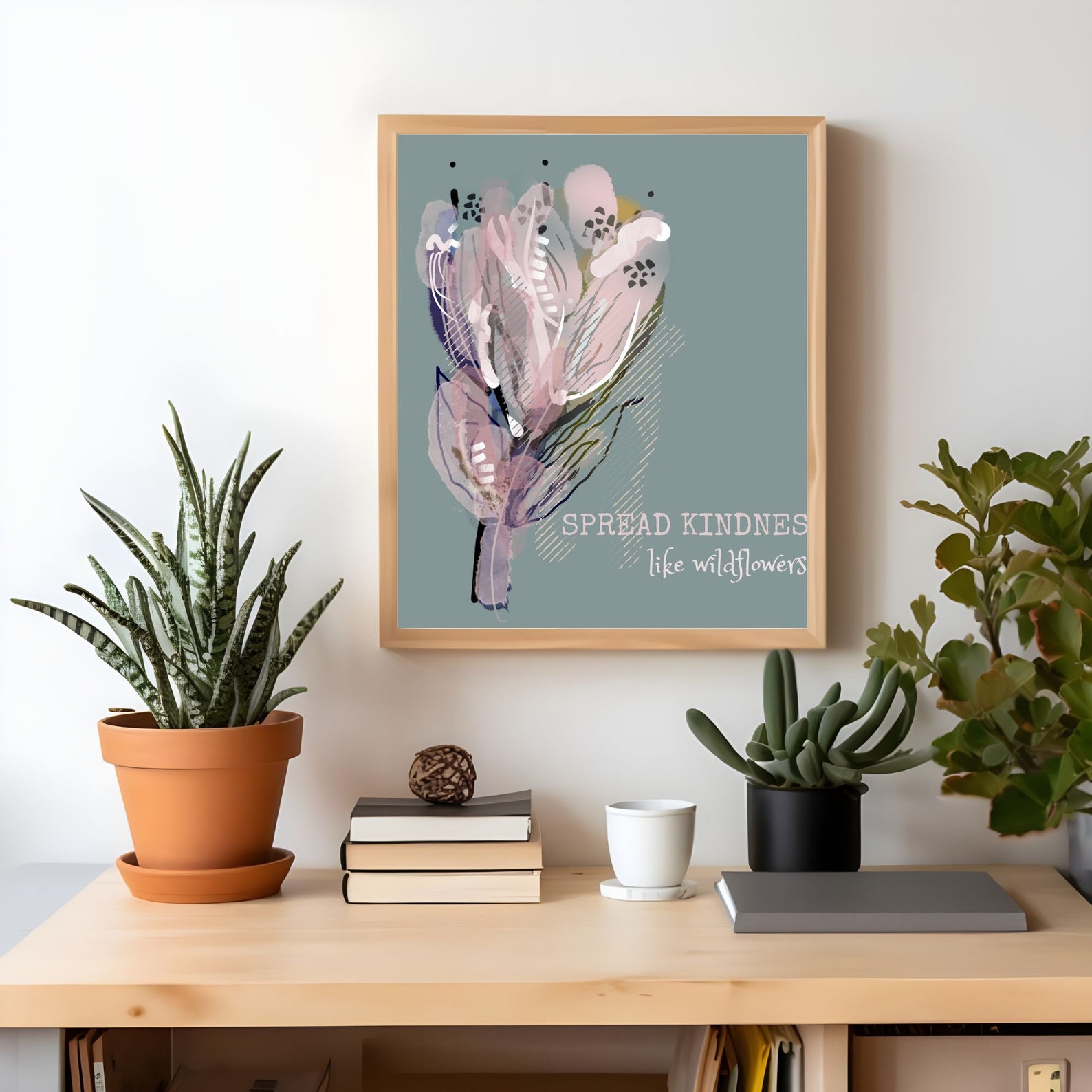 Spread Kindness Like Wildflowers Quote, Flower Quote, Bohemian Wall ...