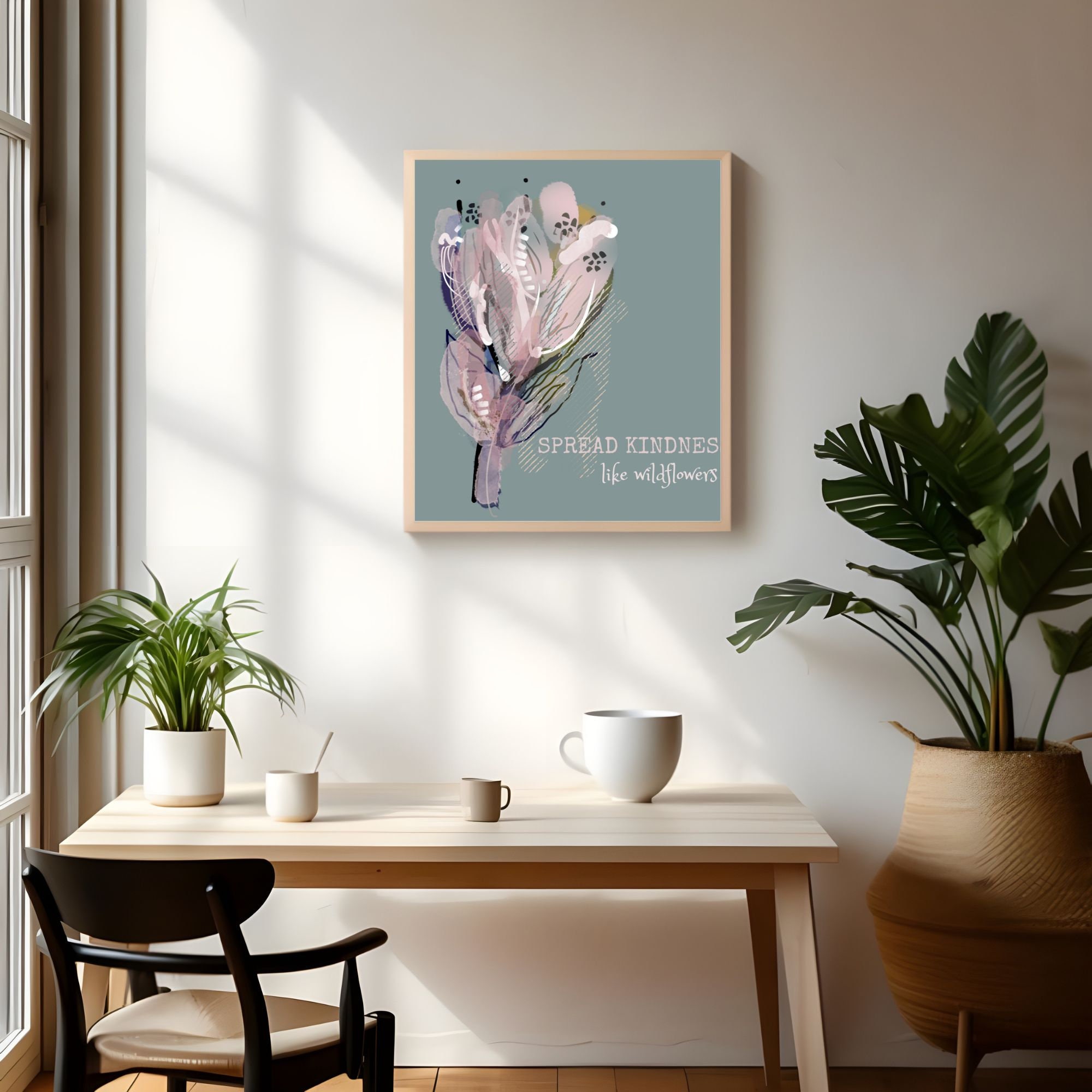Spread Kindness Like Wildflowers Quote, Flower Quote, Bohemian Wall ...