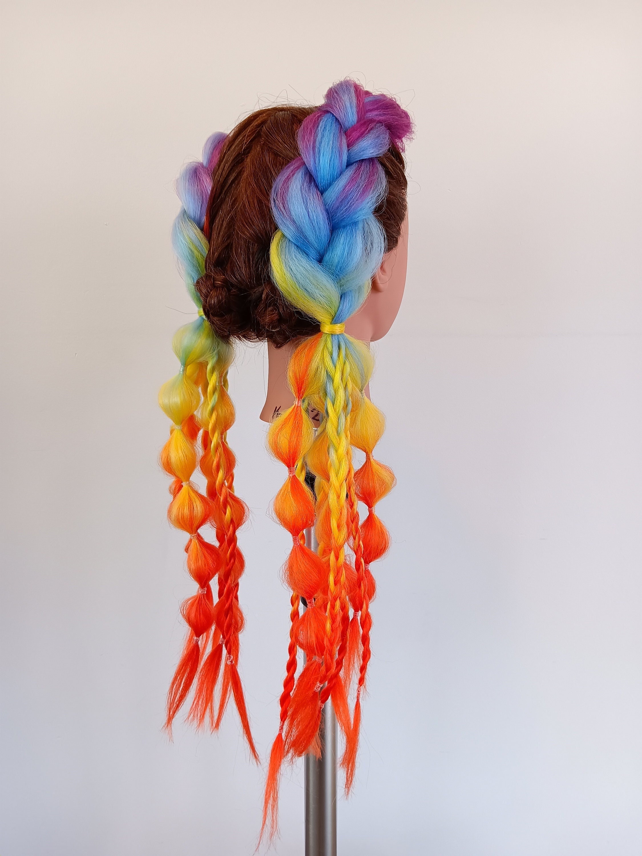 Rainbow Hair French Braid