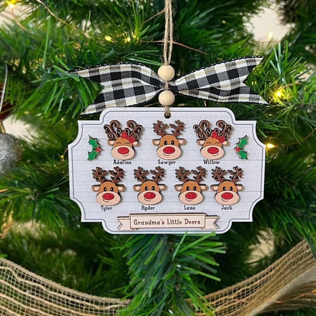 Personalized Cutest Reindeer Family Ornament Custom Family - Etsy
