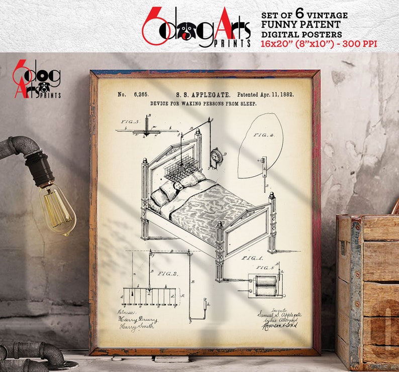 Funny Patent Art Prints: Vintage Invention Posters (digital Download ...