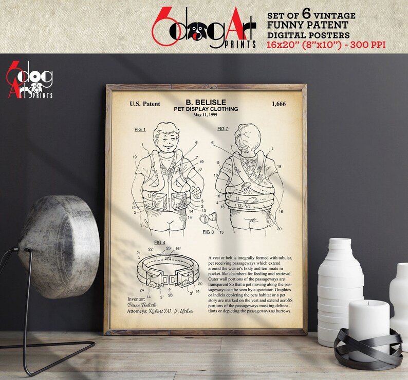 Funny Patent Art Prints: Vintage Invention Posters (digital Download ...