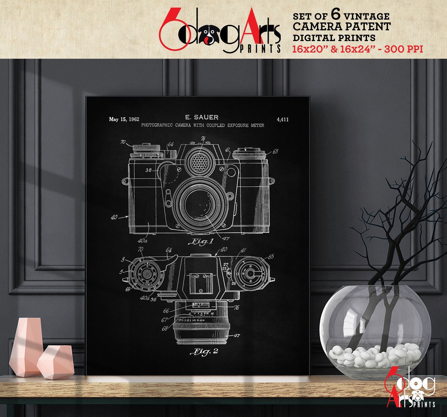 Vintage Camera Patent Drawings set of 6 Downloadable Digital Prints ...
