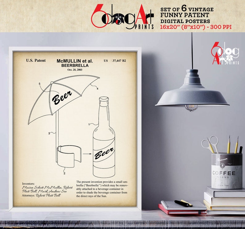 Funny Patent Art Prints: Vintage Invention Posters (digital Download ...