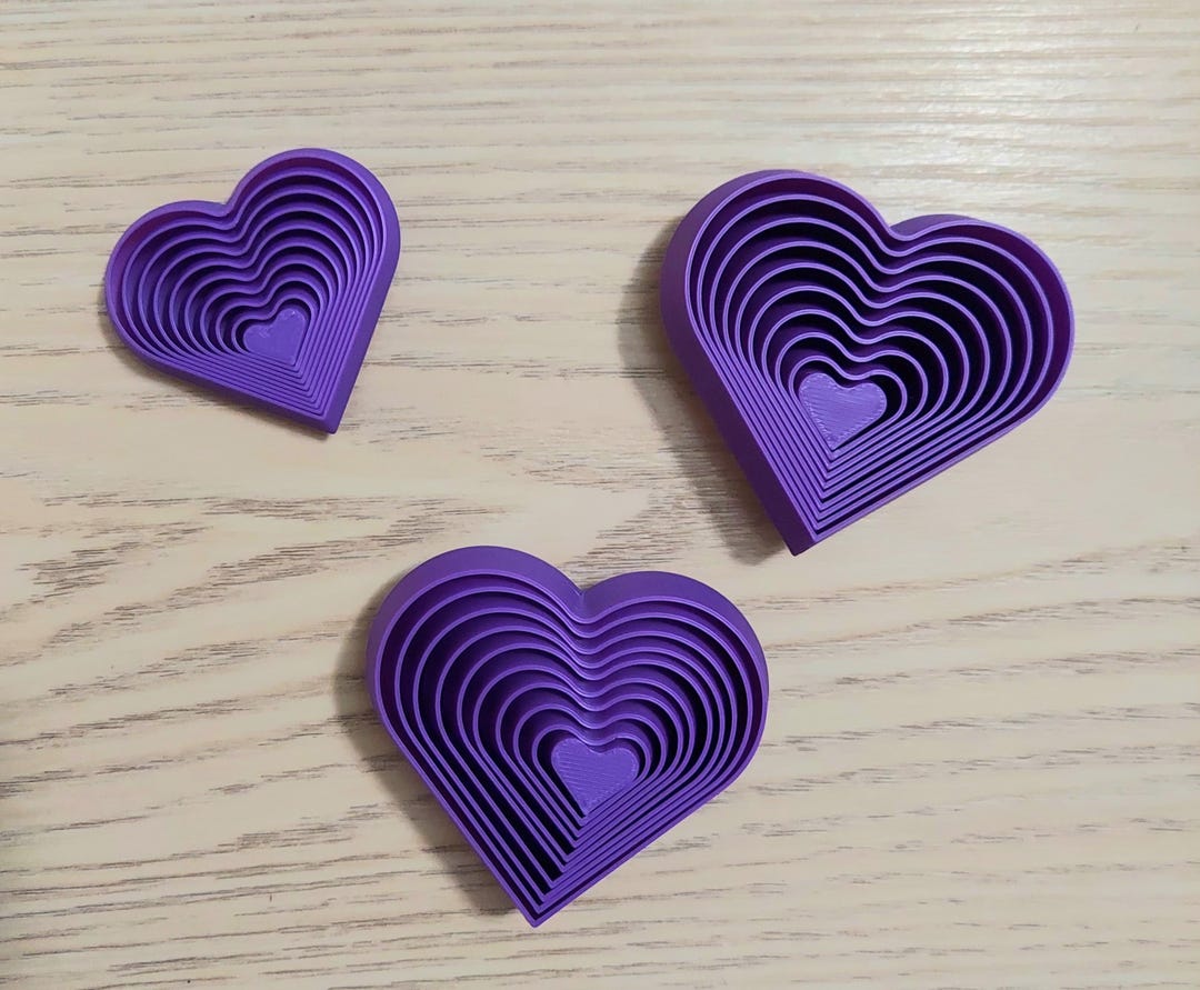 3D Printed Telescoping Hearts - Etsy