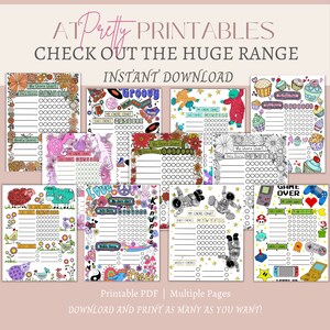 Boho Flowers Kids Printable Chore Chart, Bundle, Weekly Routine ...