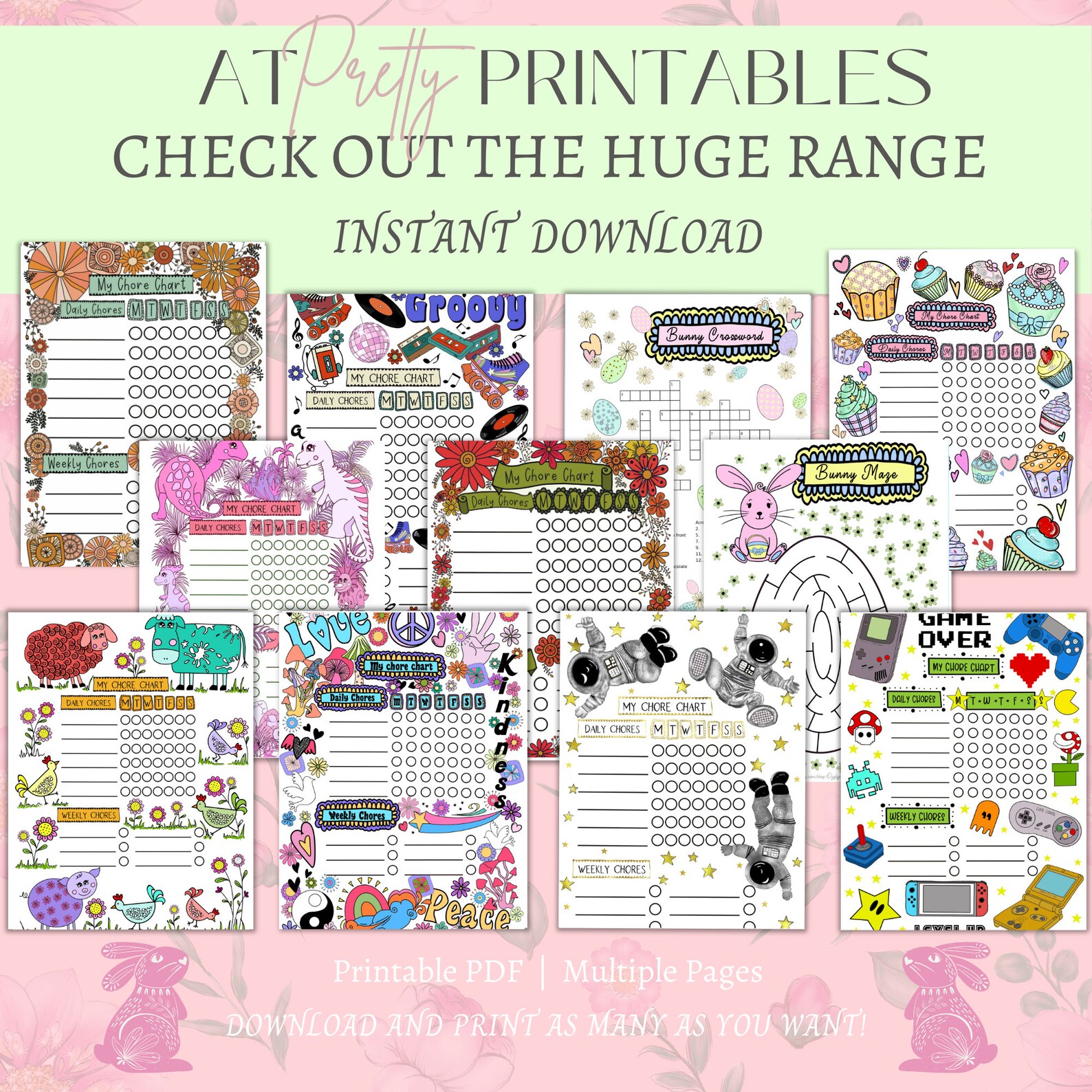 Easter Activity Bundle, Kids Printable Puzzles Bundle, Easter Printable ...