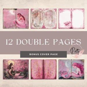Blush Tides Mermaid Junk Journal Pages Printable's Bundle Pink Digital ...